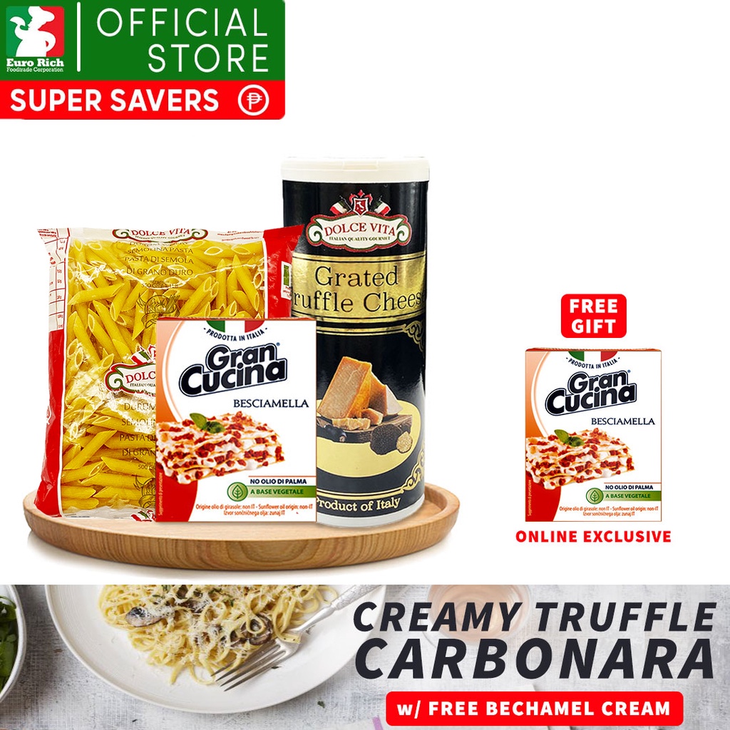 Creamy Truffle Carbonara Kit with FREE Gran Cucina Bechamel Cream 200g ...