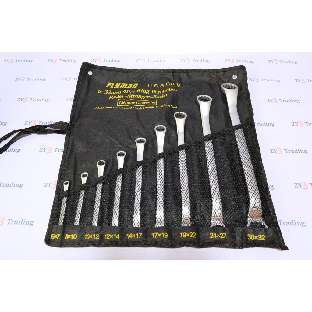 FLYMAN 9Pcs Box Wrench Set 6-32mm | Shopee Philippines