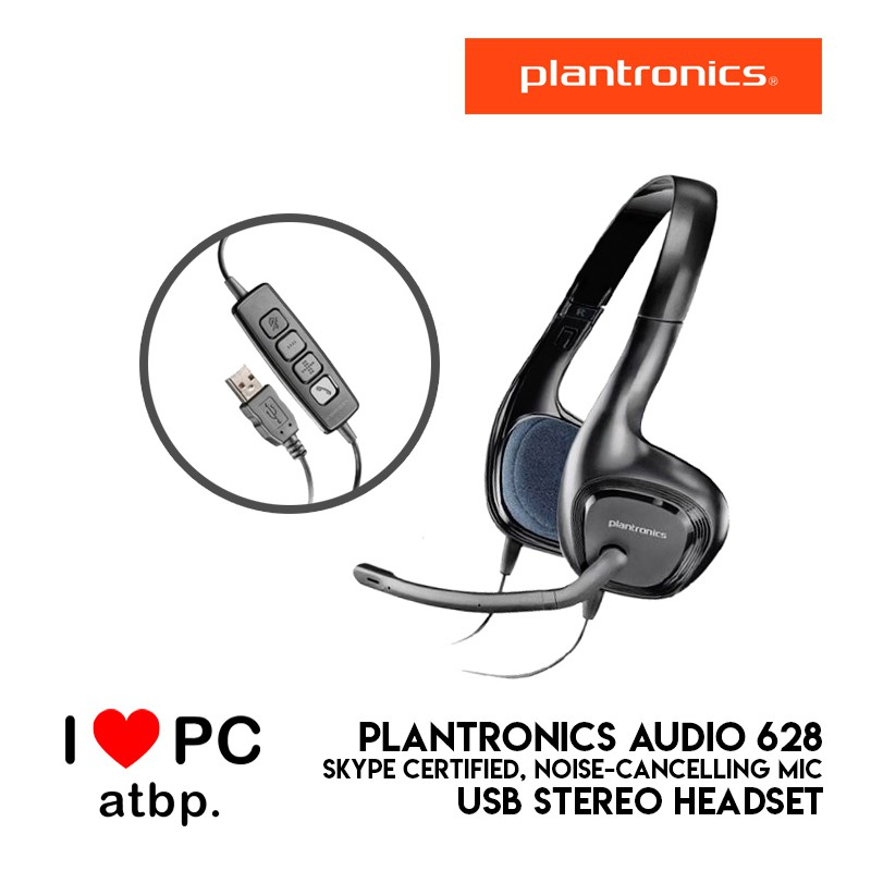 Plantronics Audio 628 USB Stereo Headset (Skype Certified, Noise ...