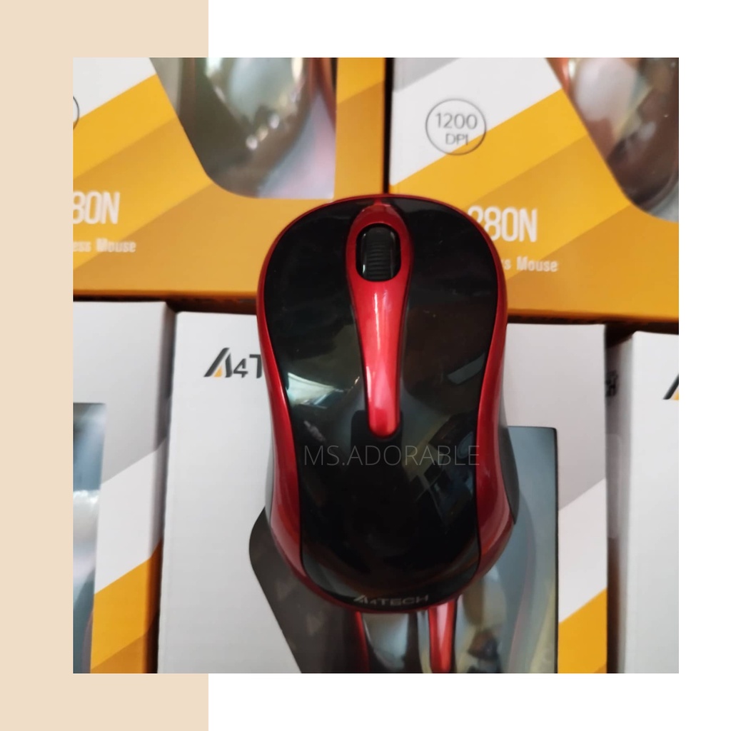 A4tech G3-280N Wireless Optical Mouse (Red) | Shopee Philippines