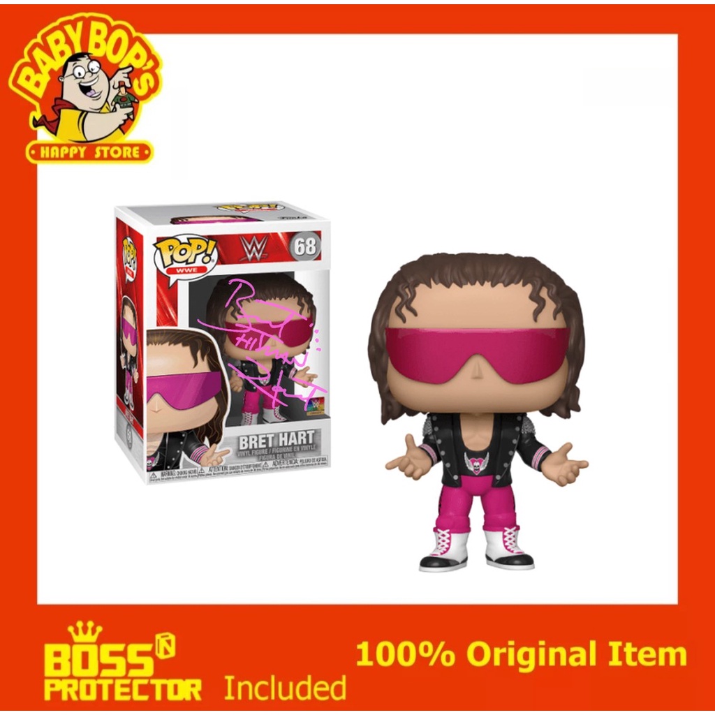 Funko Pop! WWE: BRET "HIT MAN" HART Autographed Vinyl Figure Sold By ...