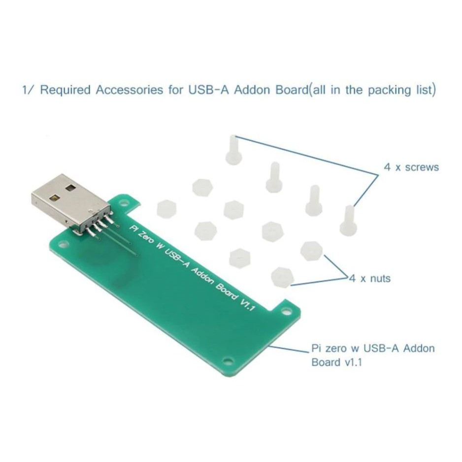 Raspberry Pi Zero W Addon Board Computer Plug Adapter Module Micro USB ...