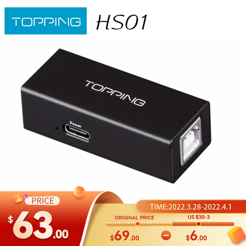 TOPPING HS01 USB 2.0 High Speed Audio Isolator Compatible with High-res ...
