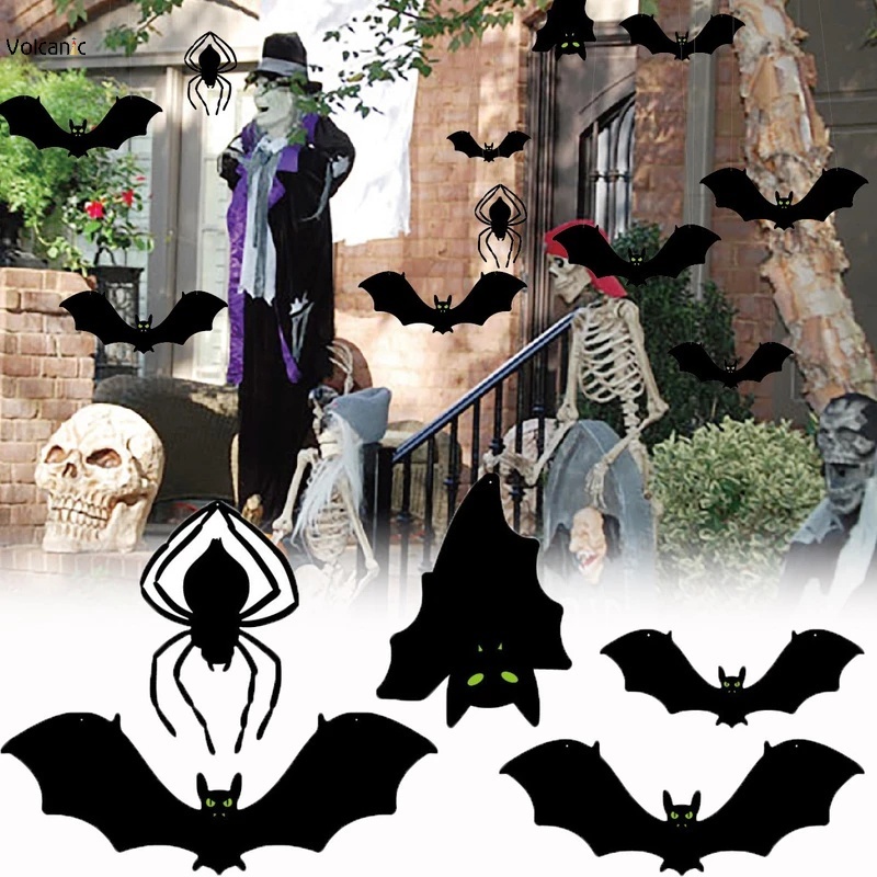 Luminous Eyes Horrible Black Spider Bat Yard Lawn Horror House Bats ...