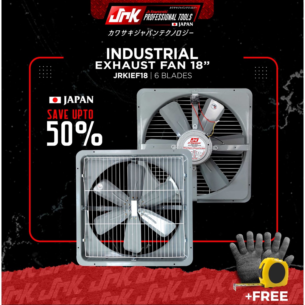 JR KAWASAKI Industrial Exhaust Fan 18" 6 Fan Blades With FREEBIES ♦JF ...