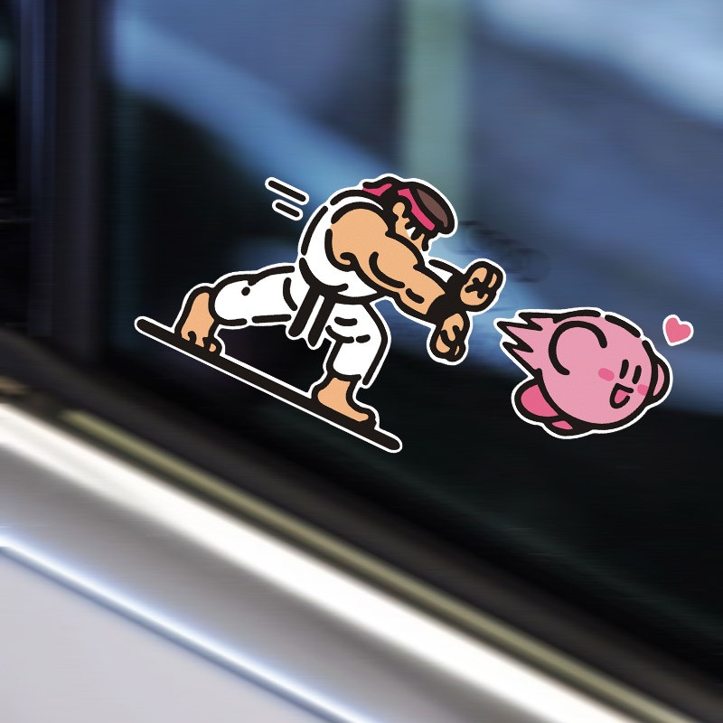 Popular Game Charactor Kirby Cute Car Stickers Reflective Motorcycle ...