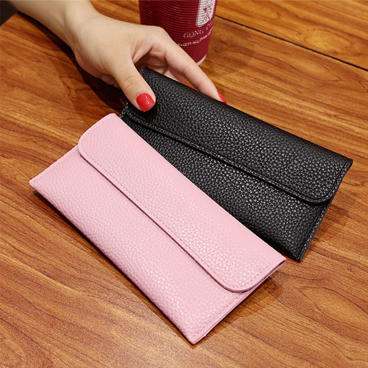 2020 Women Leather Purse Girls Simple Long Wallets Ultra-Thin Card Slot ...