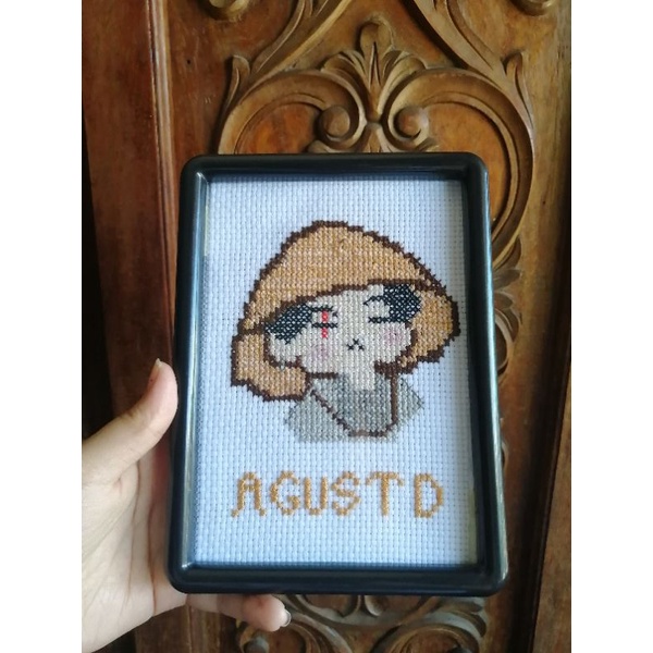 BTS Suga/ Agust D Crossed stitch Agust D Daechwita with frame 5x7 | Shopee Philippines