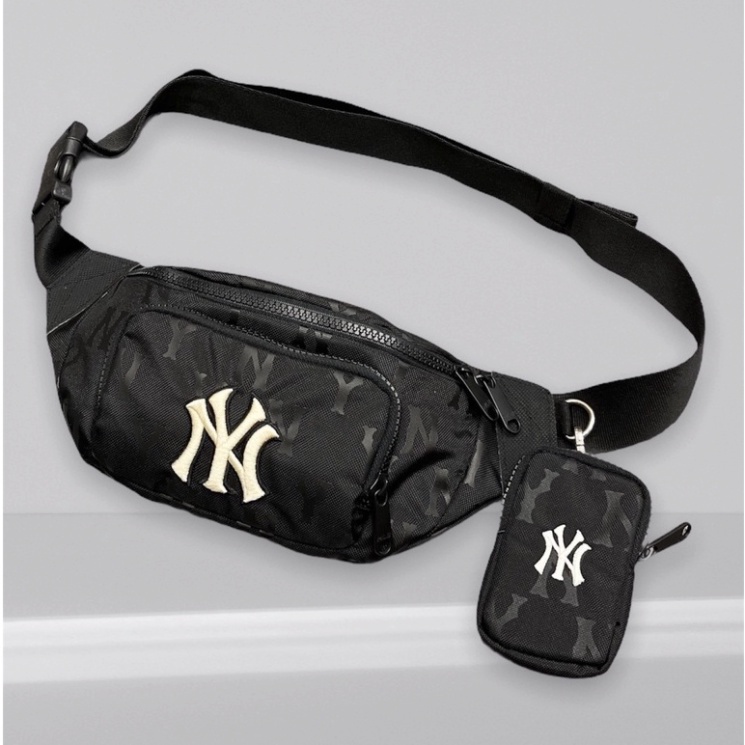 Mlb NY Monogram Waist Bag - Black, genuine surplus in Vietnam | Shopee ...