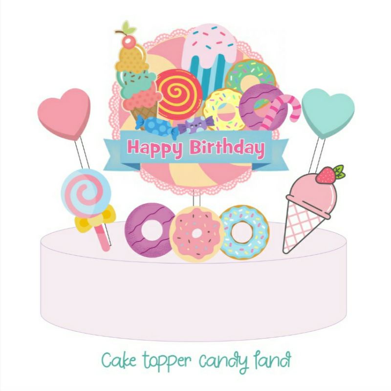Cake topper candy land cake decoration | Shopee Philippines