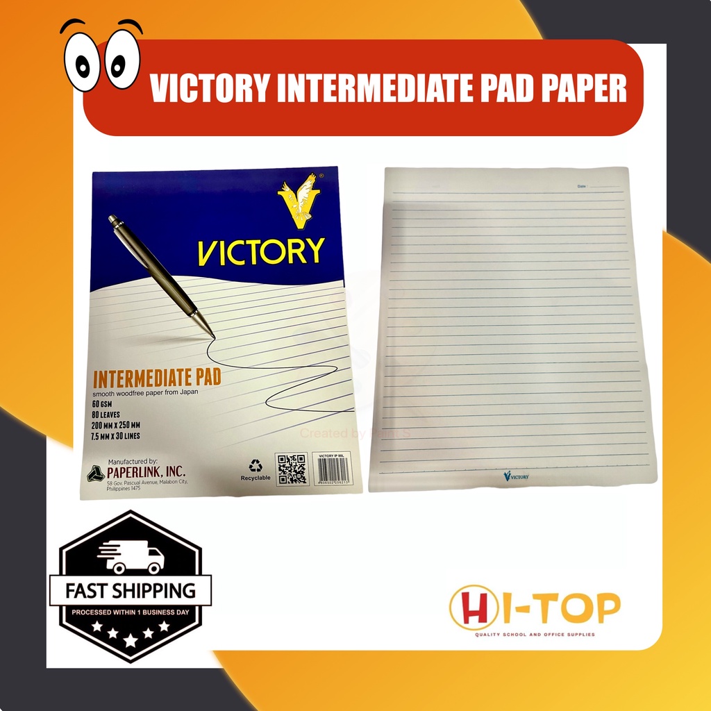 Victory Intermediatel Sold per ream(10pads) 80 leaves Pad Paper Long ...