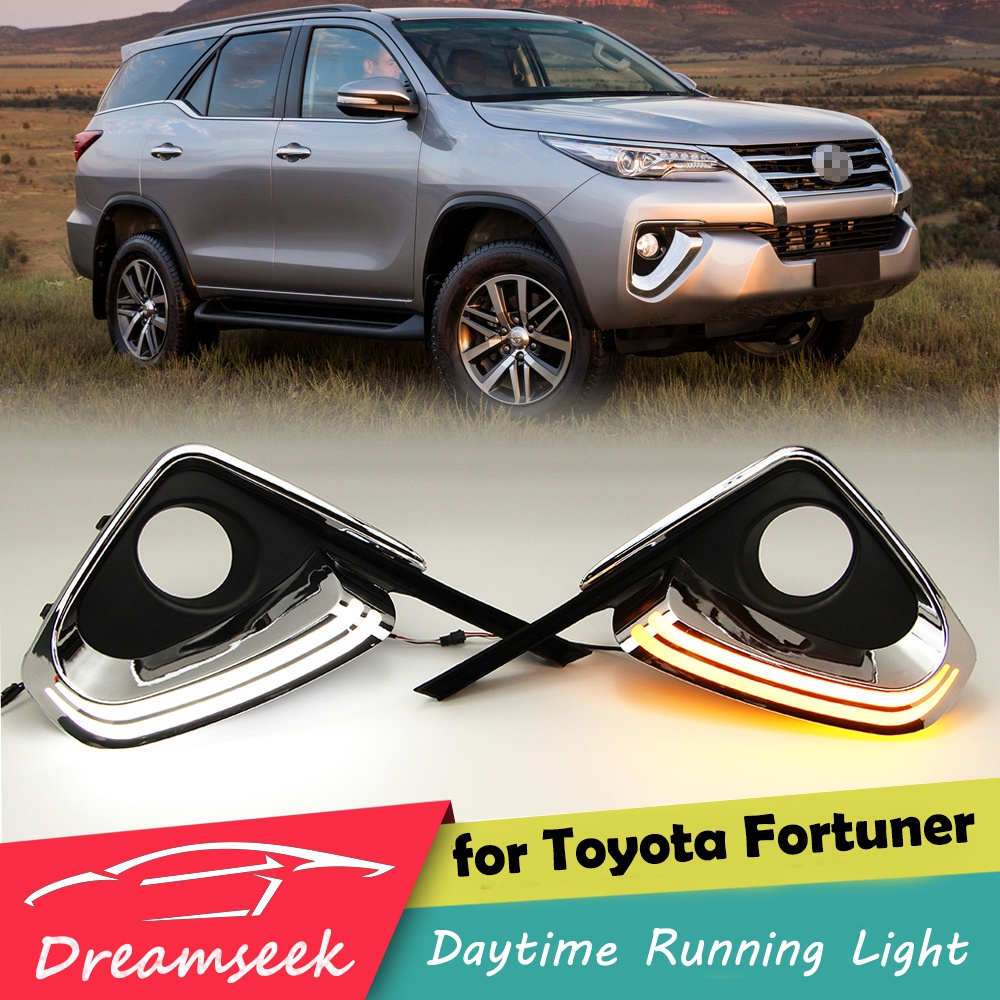 DRL FOR TOYOTA FORTUNER 2015 2016 LED DAYTIME RUNNING LIGHT FOG LAMP ...