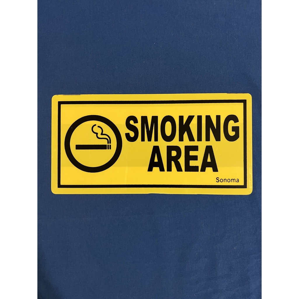 A-Mart High Impact Plastic Signage 4" x 8" inches Smoking Area Sign ...