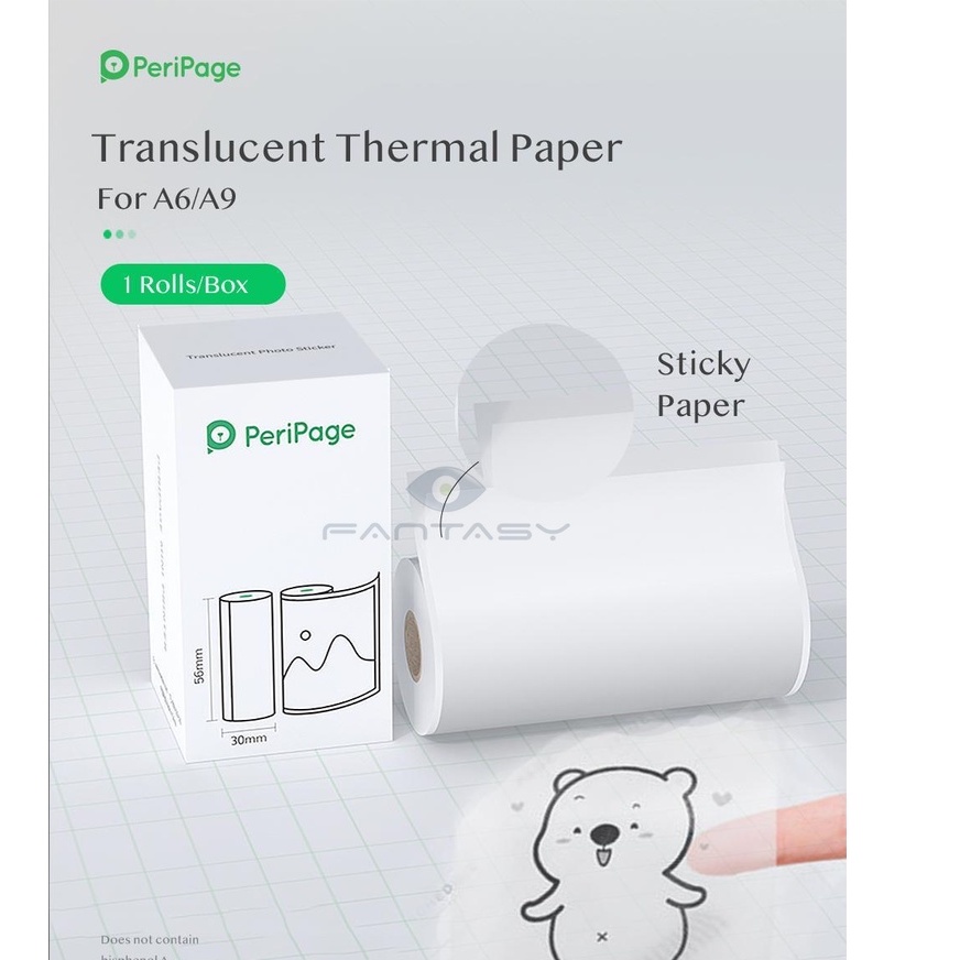 Peripage Translucent Photo Sticker Thermal Paper Waterproof Oil-Proof ...