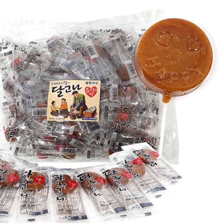 Dalgona Sugar Straw Candy Made in Korean Bbopki Oldschool Snack Foods ...