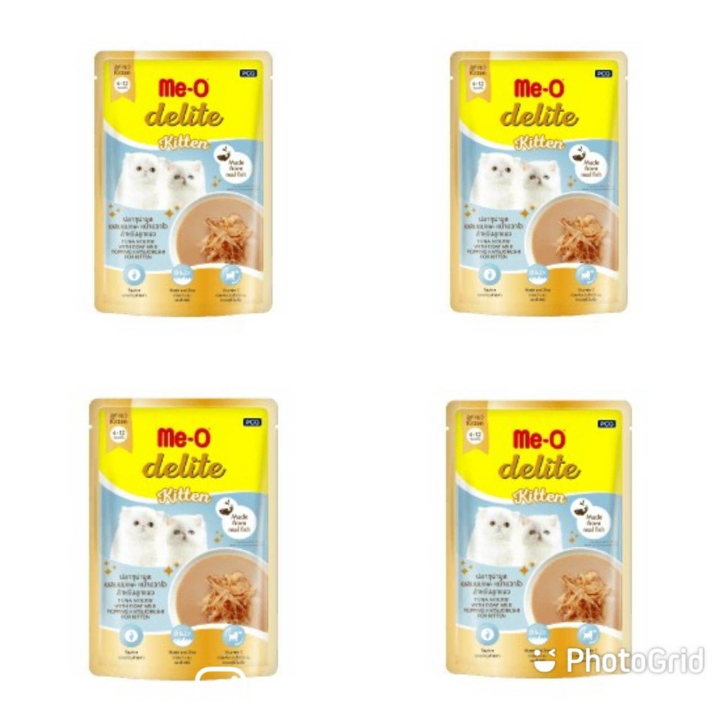 Meo Delite Kitten Pouch Me-O Tuna Mousse With Goat Milk With Pla O For ...
