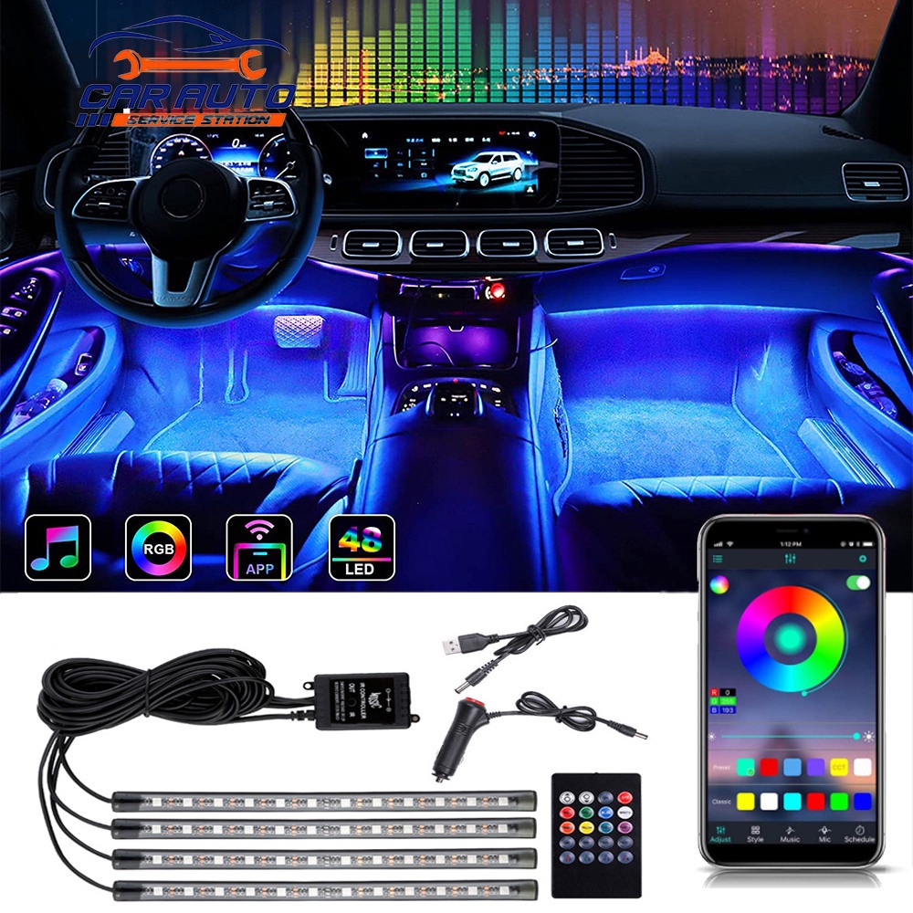 Colorful RGB atmosphere light in the car Pedal atmosphere light car ...