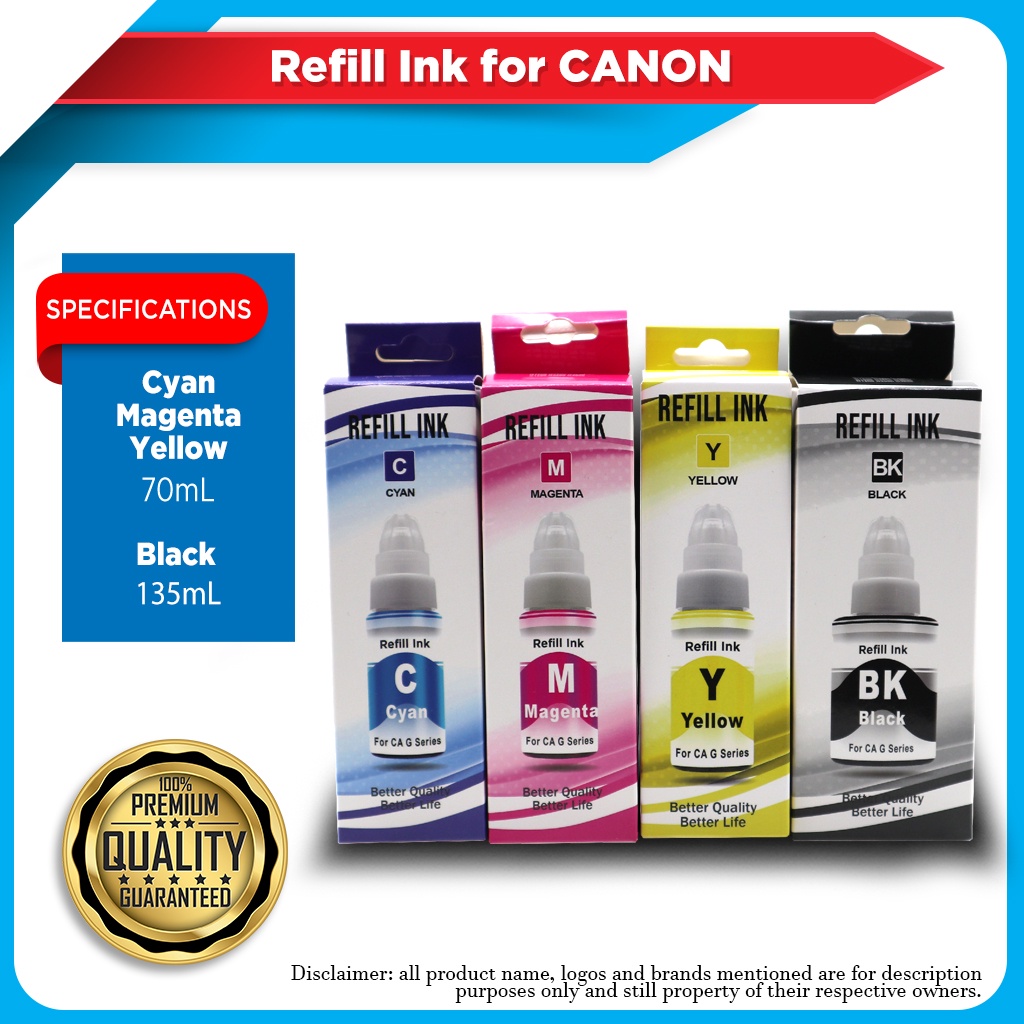 Refill Ink for CA-NON G-Series Printer G1800 G2800 G3800G G1810 Ink ...