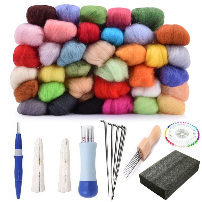 Random Color Wool Felt Handmade Felt Needle DIY Finger Cots Hand Craft ...