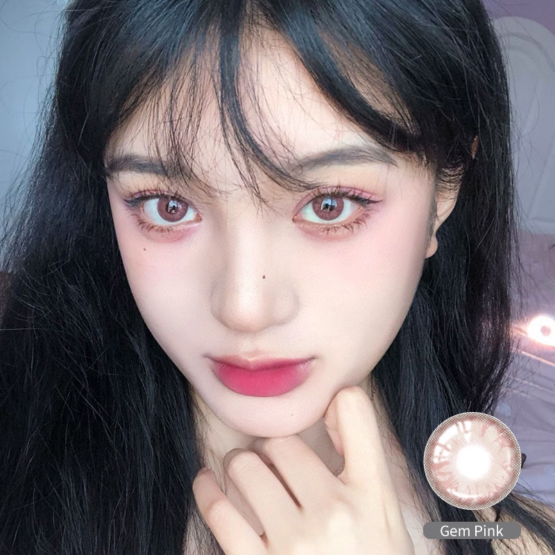 Color Lens Eyes 2pcs Yearly Color Contact Lenses For Eyes GEM pink | Shopee Philippines