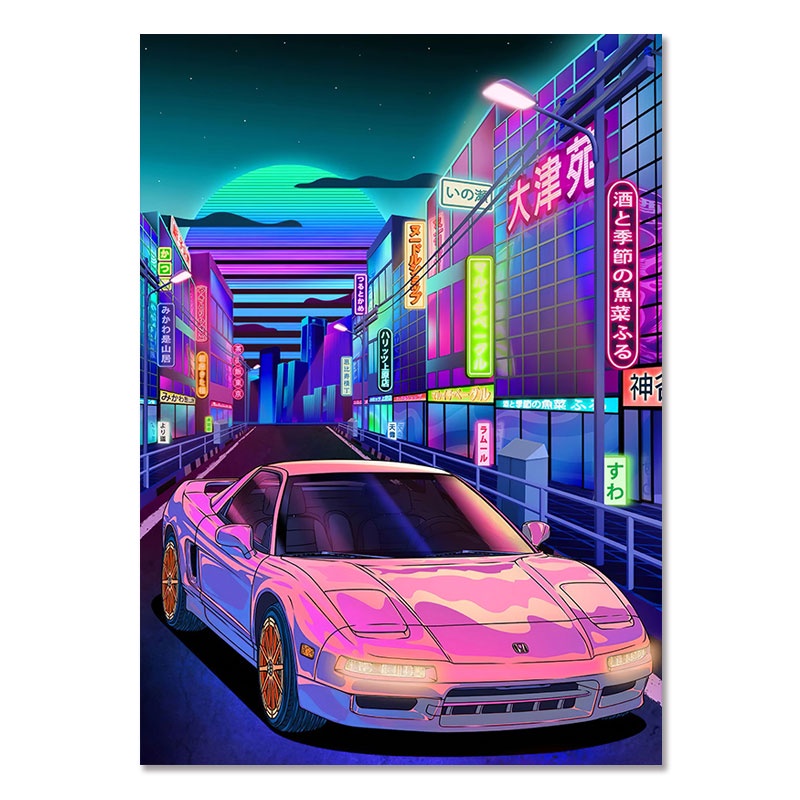 Tokyo Street Racing Wall Art Poster Boy Room Decoration Canvas Painting ...