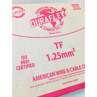 DURAFLEX TF Wire 1.25mm2 AWG #16 Stranded Black, 1 roll (150mtrs ...