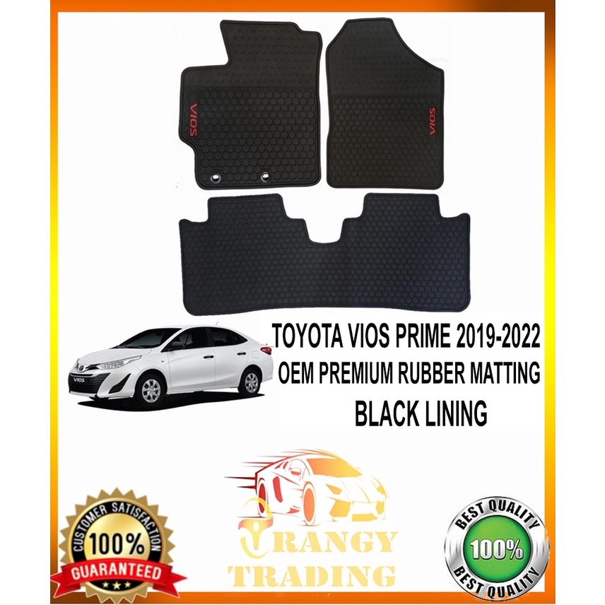 Toyota Vios 2019 to 2023 OEM Premium Rubber Matting Black Lining 2020 ...