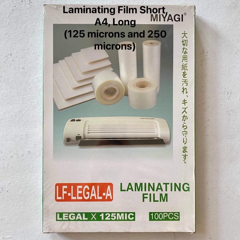 Miyagi Laminating Film Short, A4, Long (125, 250 microns) 100pcs per ...