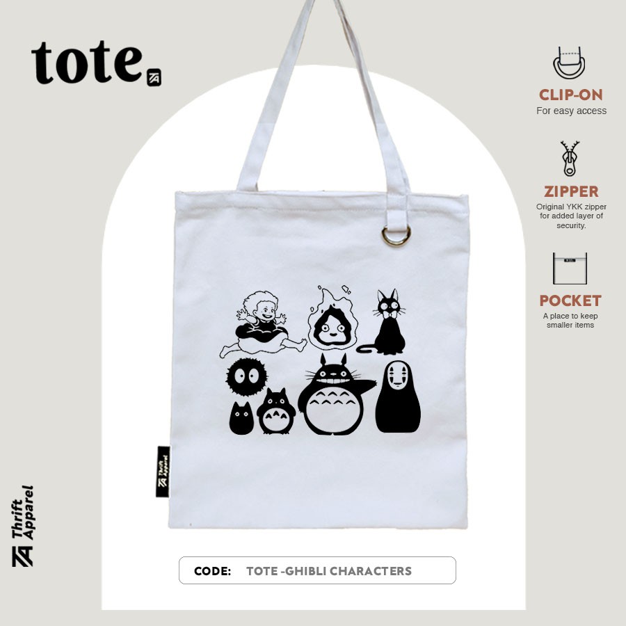 Ghibli Characters | Thrift Apparel Tote Bag | Shopee Philippines