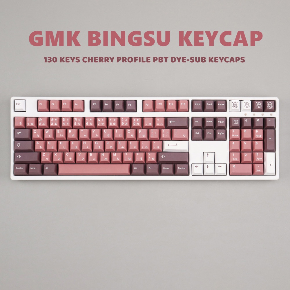 130 Keys PBT Keycap Cherry Profile DYE-SUB Personalized GMK Bingsu Keycaps For Mechanical ...