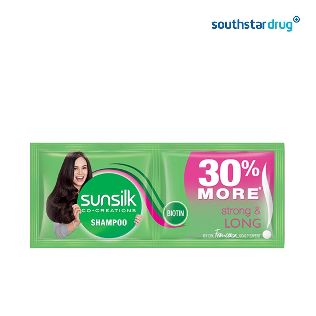 Sunsilk Strong and Long Green Sachet Shampoo 15ml - 6s | Shopee Philippines