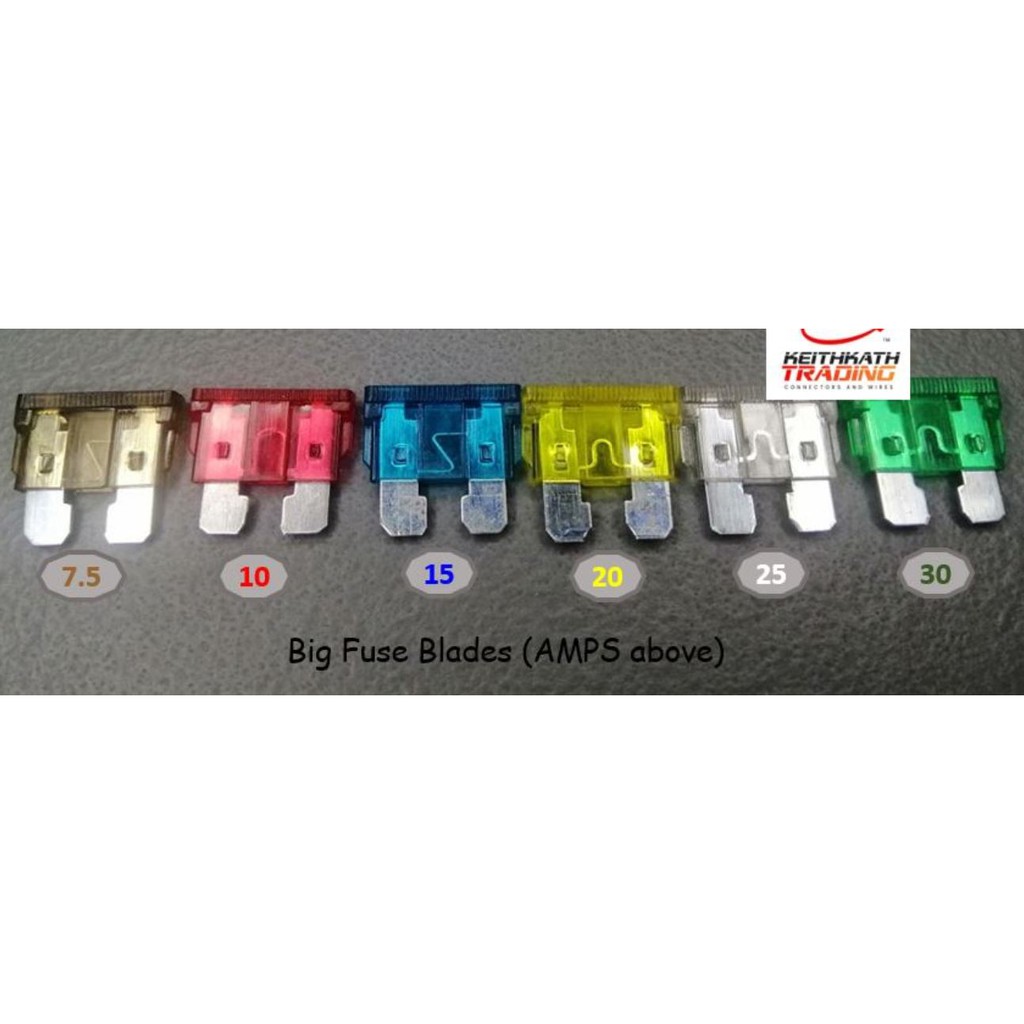 BIG FUSE BLADES (5, 7.5, 10, 15, 20, 25, 30 AMPS)-HEAVY DUTY | Shopee ...