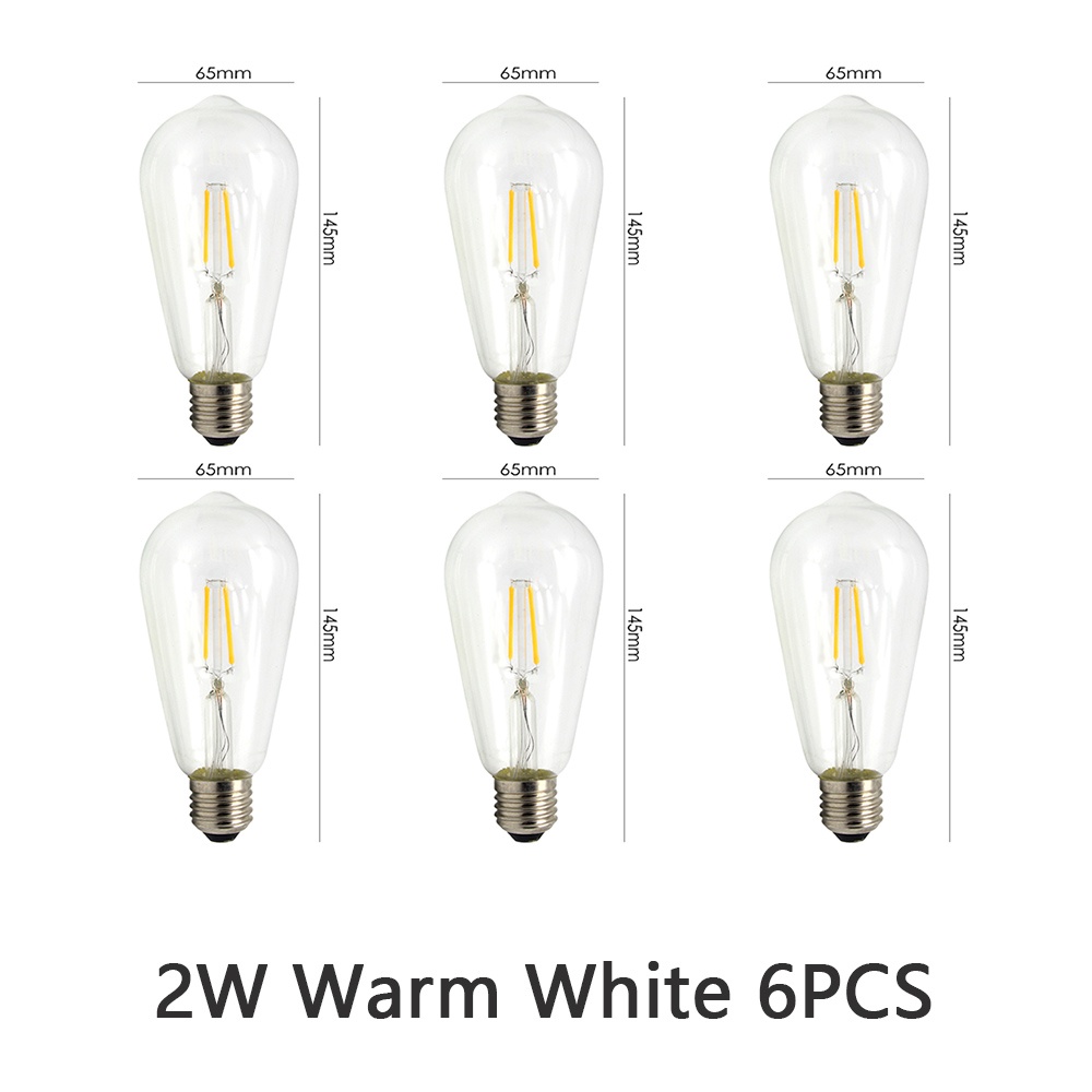 Lili LED ST64 Bulb 6 Packs Retro light Edison bulbs led 2W 4W 6W 8W ...