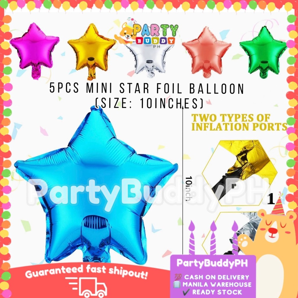 5pcs 10inches Mini Star Foil Balloon Party (assorted depends on the ...