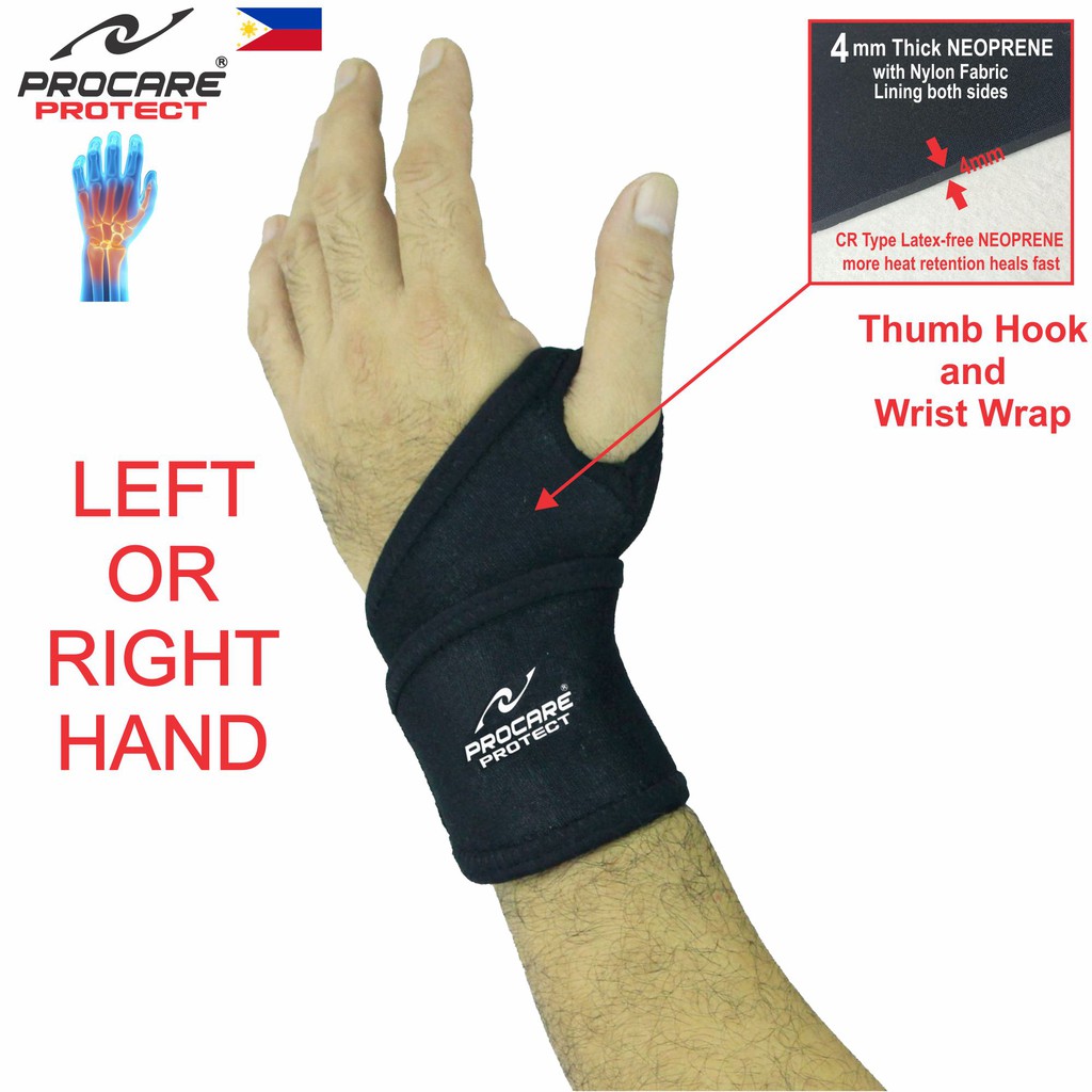 PROCARE PROTECT #2006 Wrist Support Brace Wrap, 4mm Thick Neoprene ...