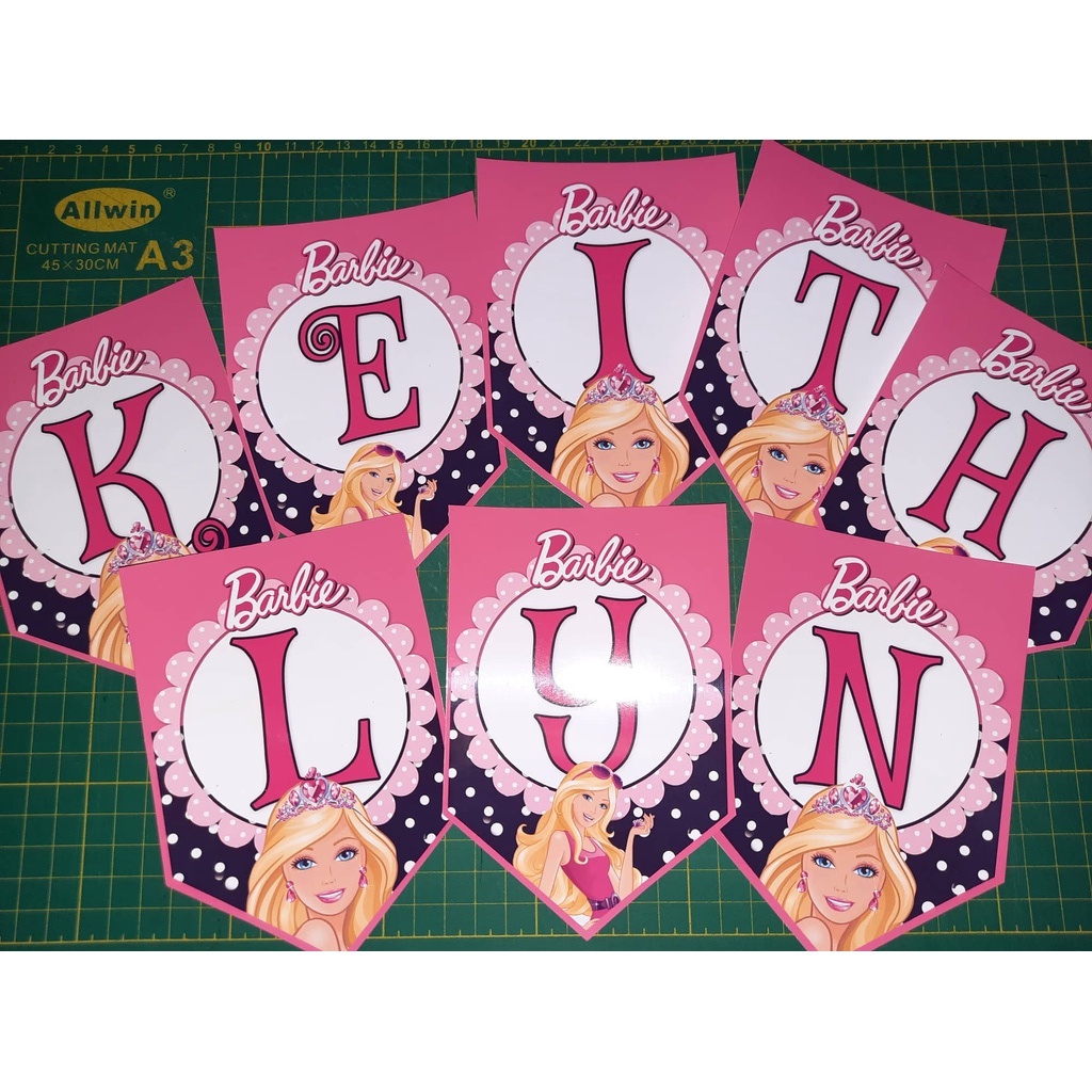 PERSONALIZE BANNERS BARBIE THEME , Party, Name Banner, Happy Birthday ...
