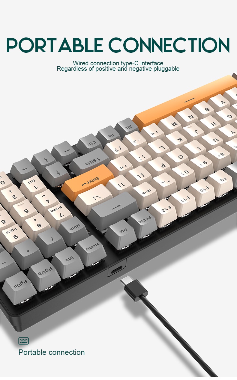 ZIYOULANG K3 98 Keys Mechanical Keyboard USB Wired Gaming Keyboard ...