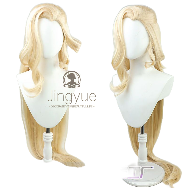 Jingyue Genshin Impact La Signora Cosplay 120cm Long Light Golden Wig ...