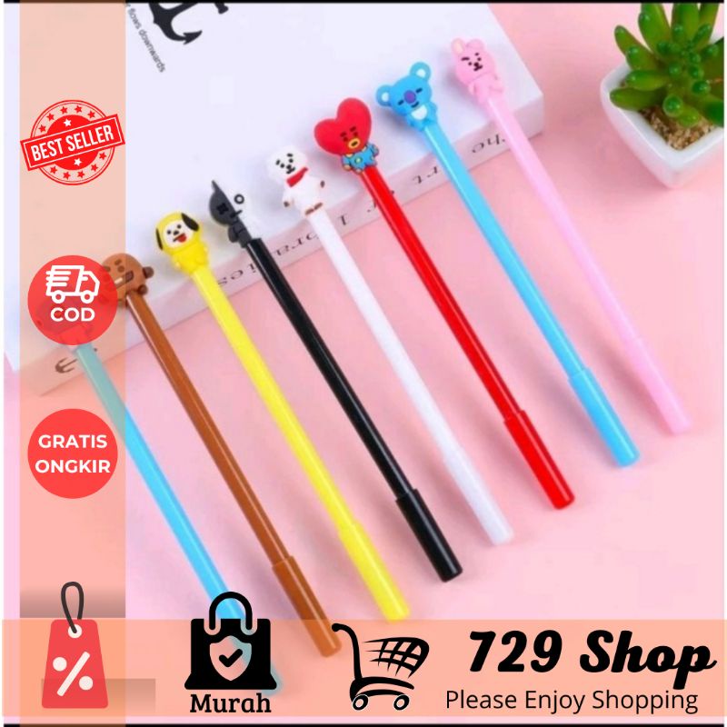 BTS BT21 GEL PEN / BTS BT21 KPOP PEN / IMPORTED BTS BT21 CHARACTER PEN ...