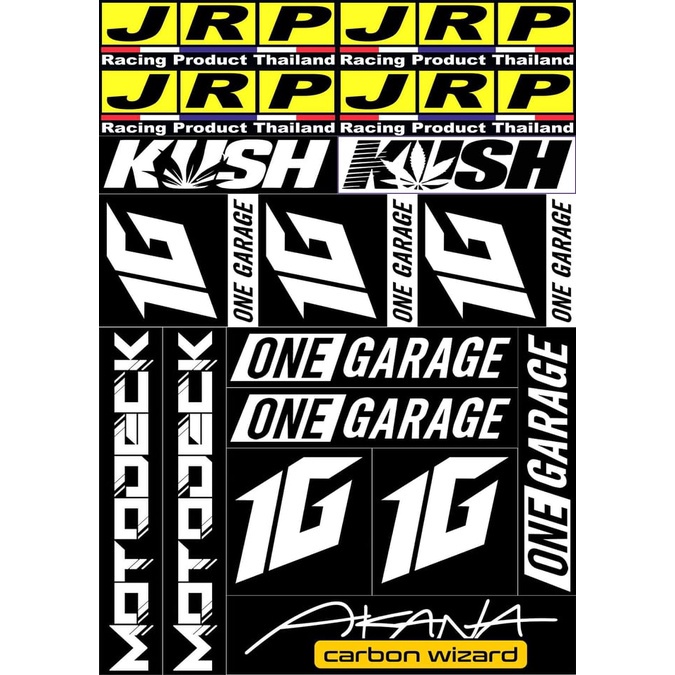1g motodeck kush jrp akana sticker set of 17 sticker laminated ...
