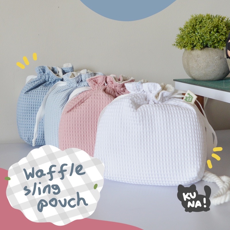 Waffle Mini Sling Pouch (Drawstring) | Shopee Philippines