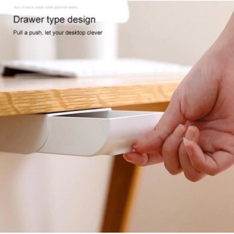 Self Adhesive Pencil Tray Under Desk Drawer Organizer Storage Self ...