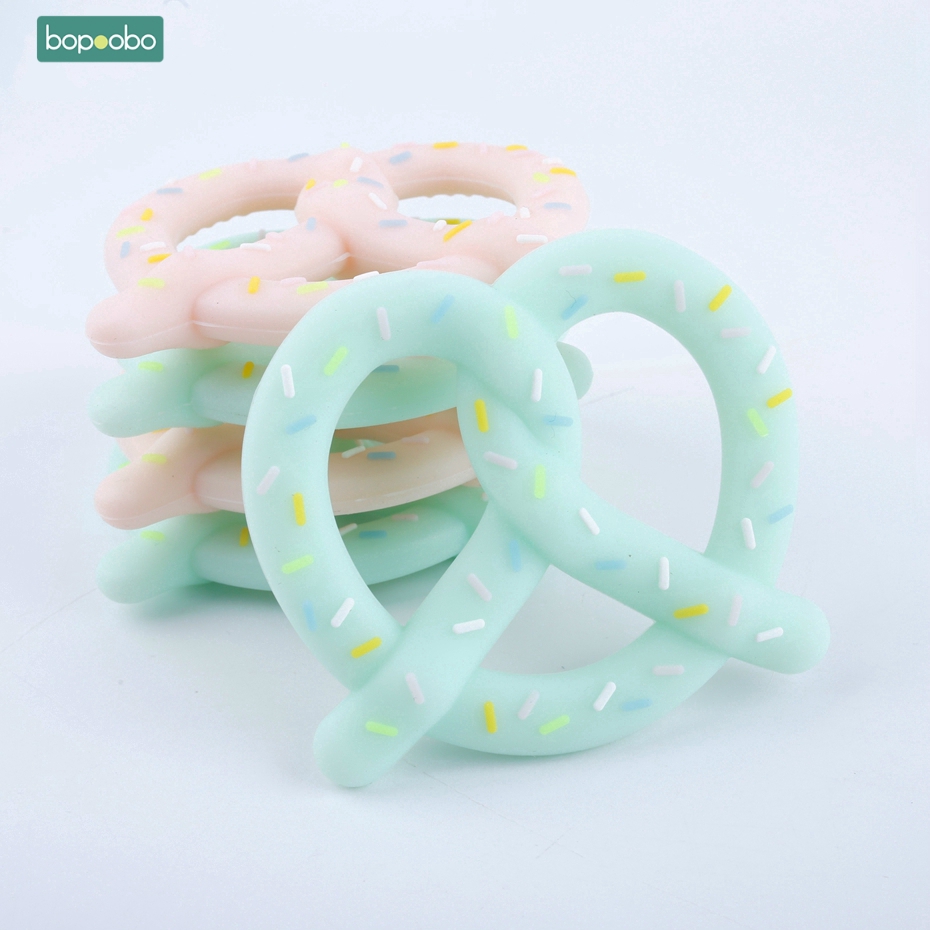 1Pc Lovely Silicone Pretzel Teether Bread Stick Teething Pendant ...