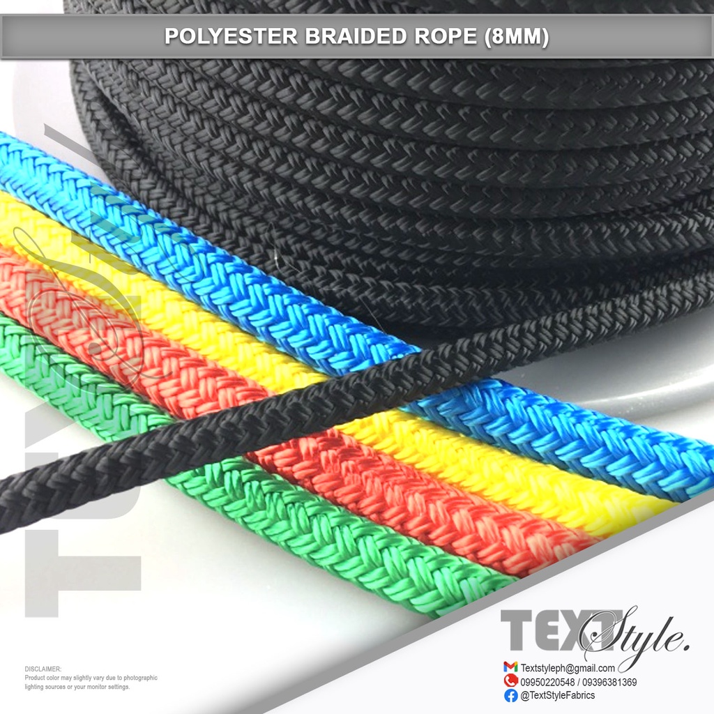 Textstyle Polyester Braided Rope (8mm) for Bags, Draw String Bags ...