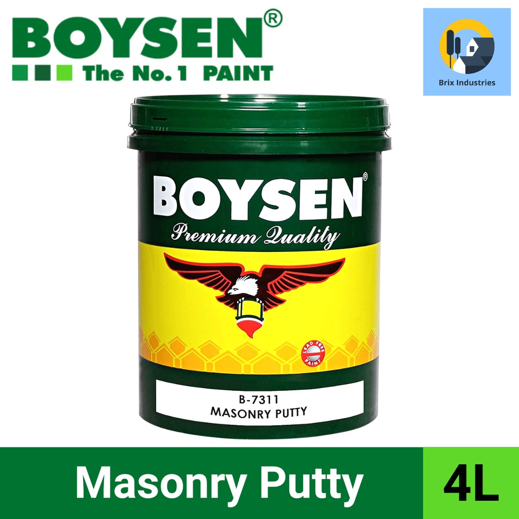 Boysen Masonry Putty 4 Liters (Gallon) B-7311 Water Based Masilya Brix ...