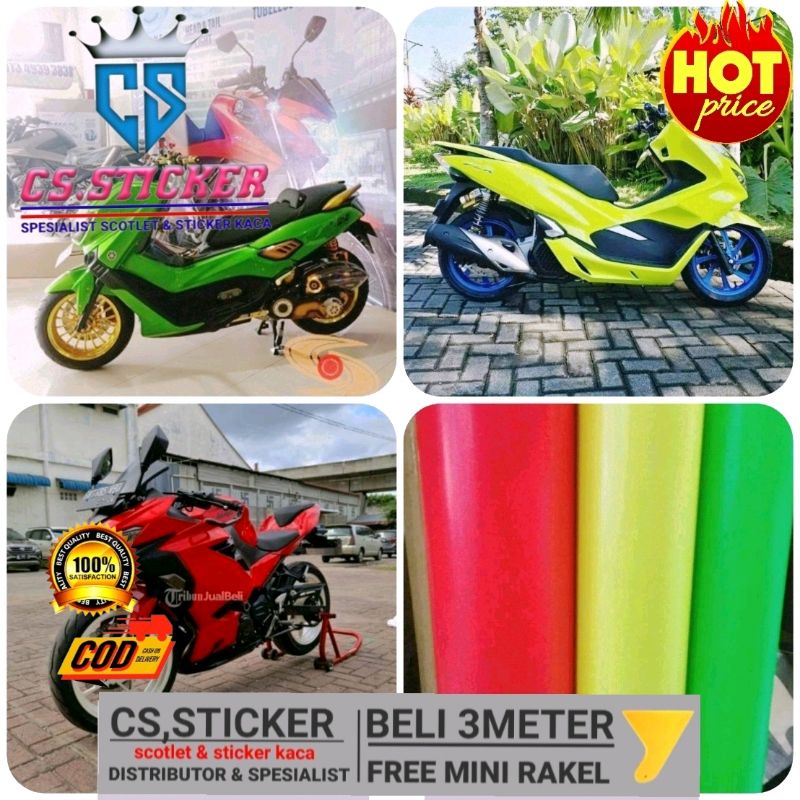 Sticker Scotlet Body Motorcycle Metallic glosy Green Red Yellow lemon ...