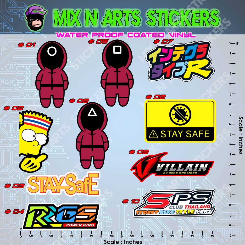 Squid Game RRGS S{S Villain Waterproof Vinyl Sticker for Motorcycle ...