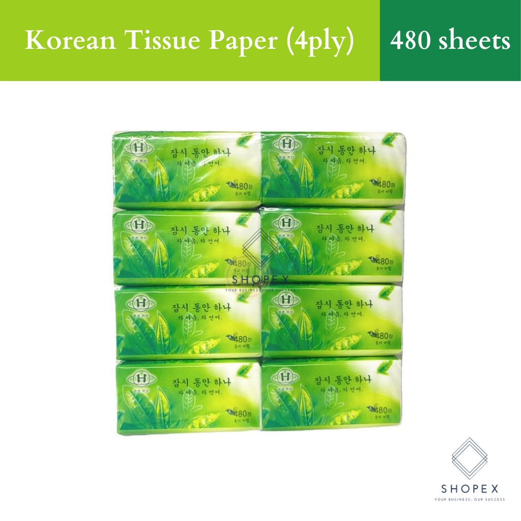 Green Removable Korean Facial Tissue Paper 4ply (8pcs/Bundle) / Facial ...