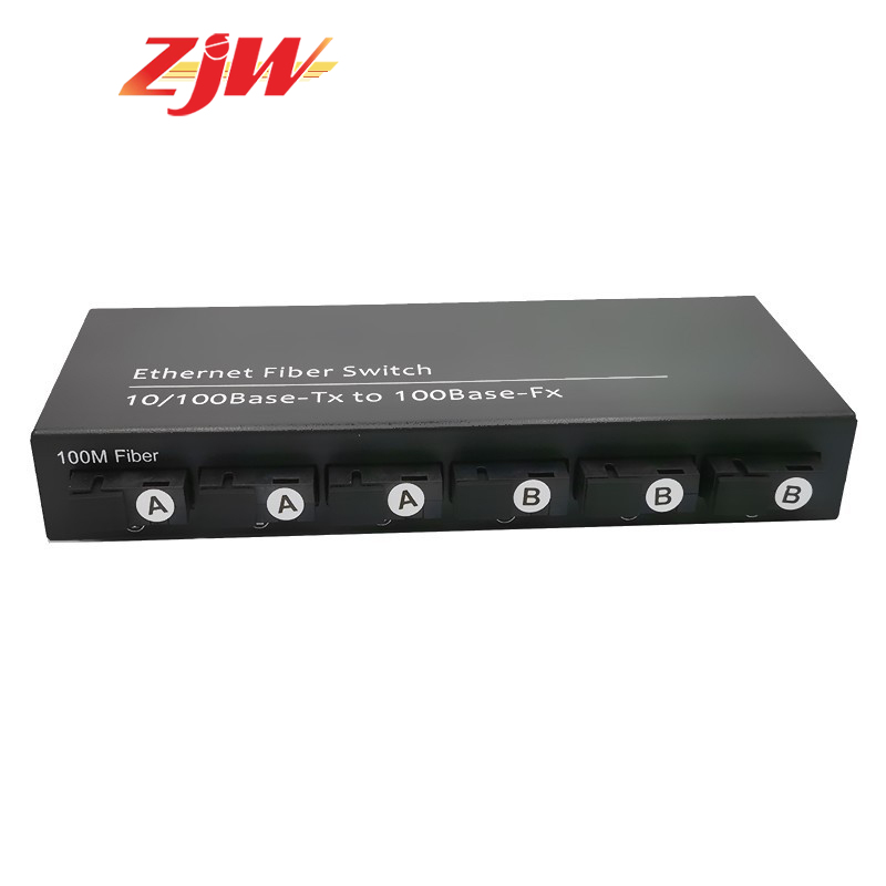 6 SC Port 2 RJ45 10 / 100M Fiber Switch Ethernet Switch Media Converter ...