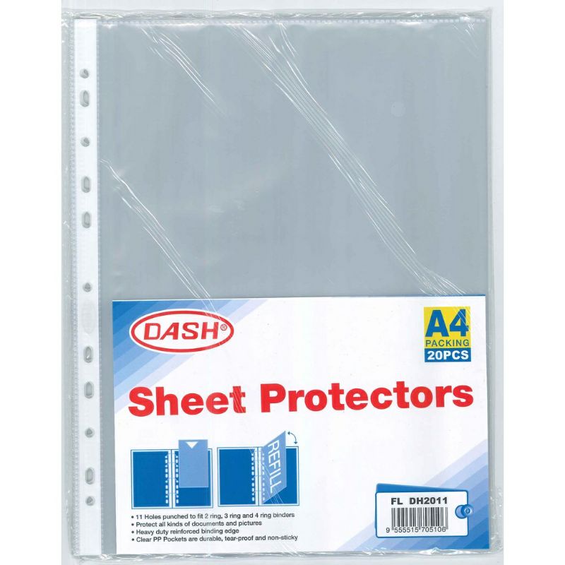DASH Sheet Protectors A4 Size ( 20pcs ) Extra Thick FLDH2011 | Shopee ...